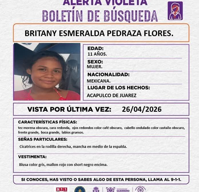 Reportan la desaparición de una adolescente de 11 años; activan la ...